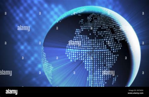 Digital Earth Made Of Binary Ones And Zeros Information And Technology