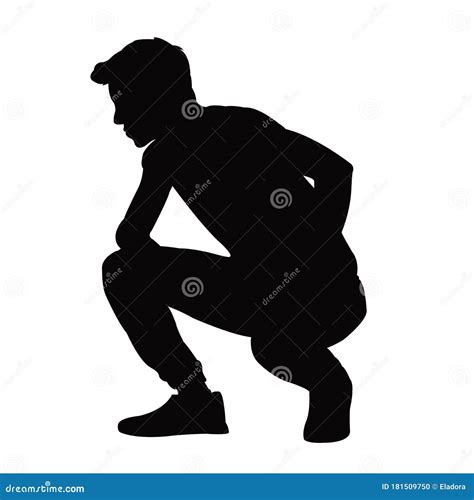 Vector De Silueta Corporal De Un Hombre Joven Ilustración del Vector