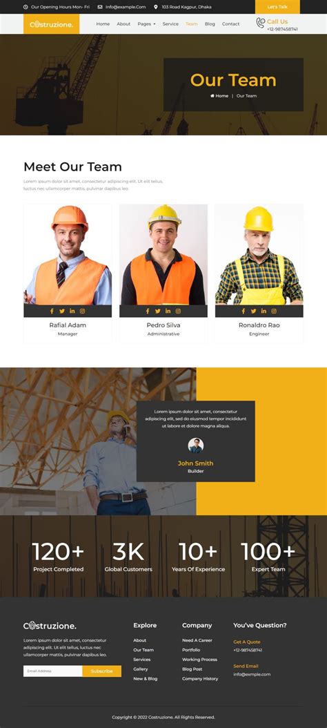 Costruzione Construction Elementor Template Kit Wp Template Kits Ft