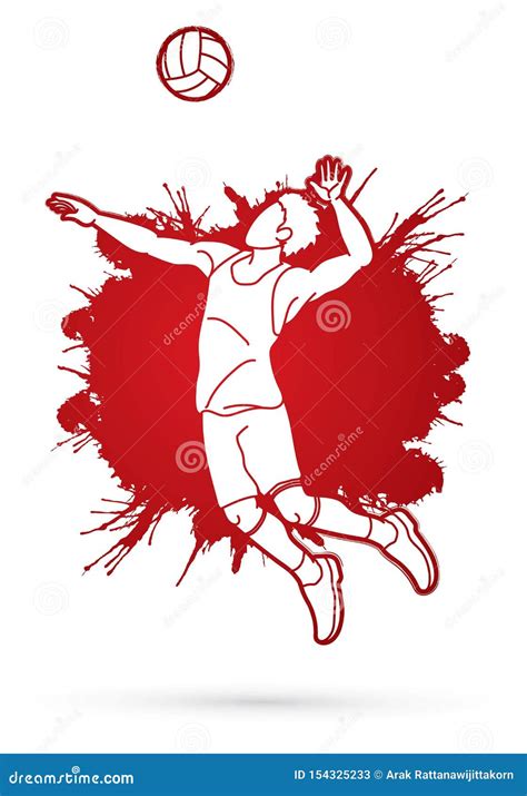 Gr Fico De La Historieta De La Acci N Del Jugador De Voleibol Del
