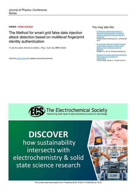 Pdf The Method For Smart Grid False Data Injection Attack Detection
