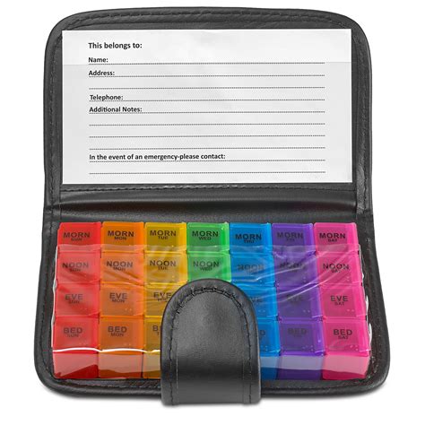 Medca Weekly Pill Organizer 4 Times A Day With Travel Pill Case 75