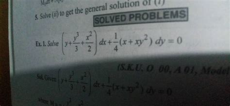 Solve Ii To Get The General Solution Of Filo