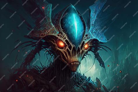 Premium Photo Alian Life Form With Intricate Armour Character Design For Use In Games Moview