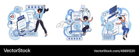 Application Testing Metaphor App Test Royalty Free Vector