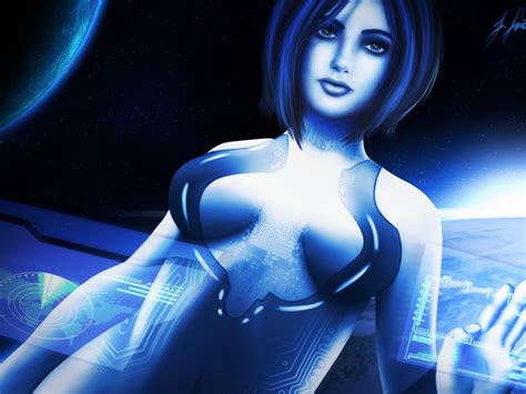 Скачать обои Halo Art Cortana Illustration Fanart Characters Game