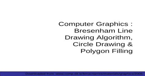 download pdf computer graphics bresenham line drawing algorithm