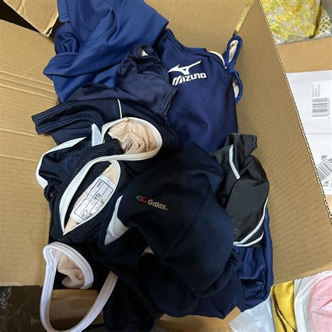 Yahooオークション 競泳 紺色系 女性水着 競泳水着 制服 スイミング