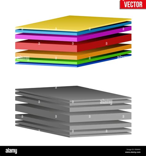 Technical Illustration Of A Multilayer Material Stock Vector Image