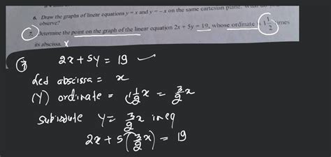 Draw The Graphs Of Linear Equations Y X And Y X On The Same Cartesian Pl