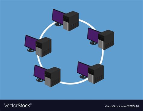 Ring Network Topology Lan Design Networking Vector Image On Vectorstock In 2025 Topology Ring