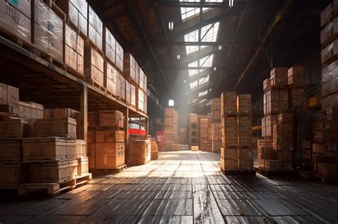 Premium Ai Image Multiple Pallets And Boxes Are In The Warehouse In