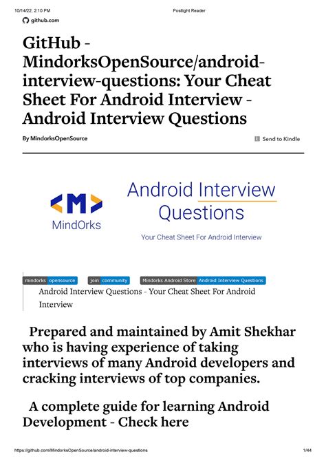 Git Hub Mindorks Open Source Android Interview Questions Your Cheat Sheet For Android