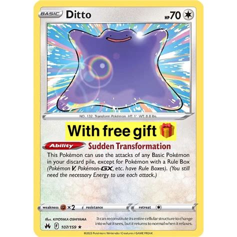 Pokemon Tcg Ditto Crown Zenith 107159 Holo Rare Shopee Malaysia