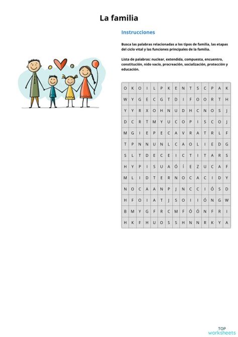 Familia De Palabras Ficha Interactiva Topworksheets Eroppa