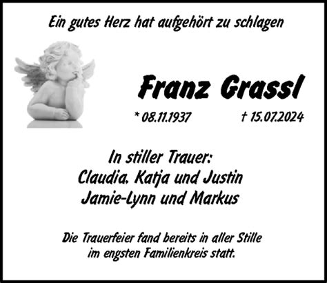 Traueranzeigen Von Franz Grassl Trauer Nn De