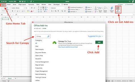 Installing The Excel Add In Canopy