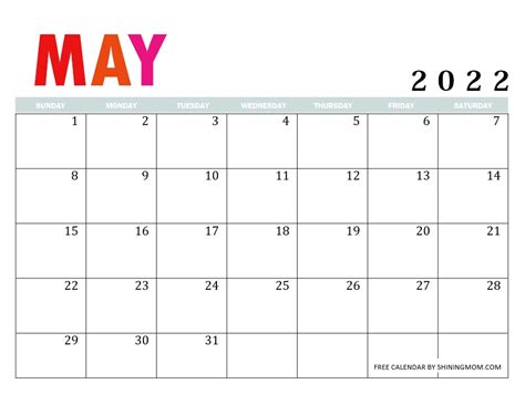 May 2022 Calendar Printable 16 Awesome Designs For Free