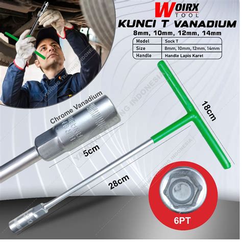 Jual Kunci T Sok Kunci Shock T Ukuran 8mm 10mm 12mm 14mm Woirx Tool