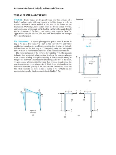 portal frames and trusses approximate analysis of statically