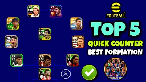 Top 5 Quick Counter Best Formations In EFootball 2023 Mobile Best