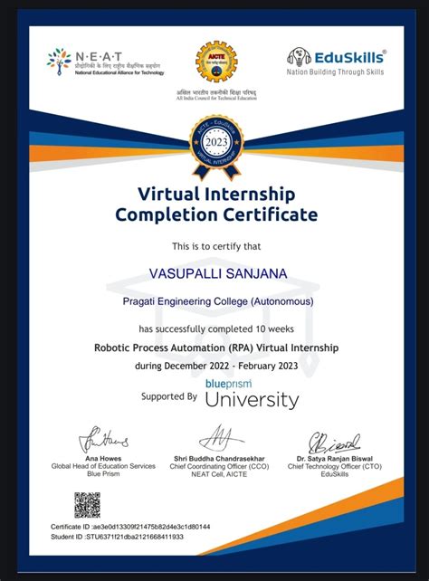 Sanjana Vasupilli On Linkedin Rpa Virtualinternship Automation