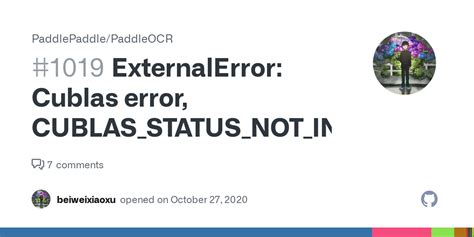 Externalerror Cublas Error Cublasstatusnotinitialized · Issue