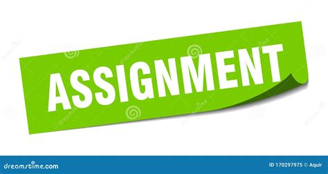 Assignment Sticker Assignment Square Sign Stock Vector Illustration