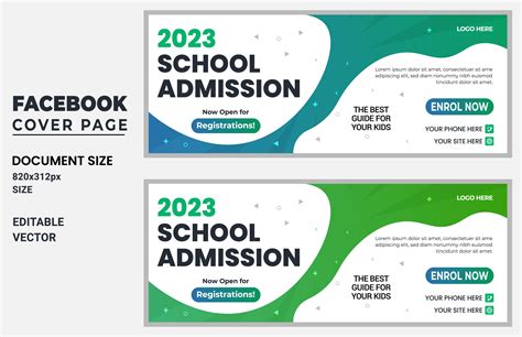School Admission Facebook Cover Template Graphic By Amazinart