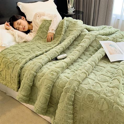 XIAOLE Thick Coral Fleece Blanket For Winter 59 X79 Throw Blanket For