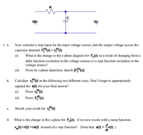 Solved R Vin Vo 1 A Now Consider A Step Input For The Chegg Com
