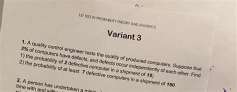 Solved 3 Of Computers Have Defects And Defects Occur Chegg Com