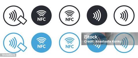 Nfc 아이콘 세트입니다 비접촉식 무선 급여 기호 로고 Nfc 기술 연락처 적은 신용 카드 비접촉식 결제 로고 앱용 Nfc 결제 아이콘입니다 근거리 무선 통신에 대한 스톡