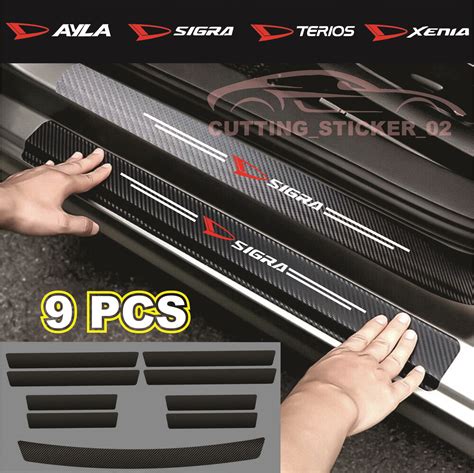 STICKER SILL PLATE MOBIL DAIHATSU STIKER KARBON 3D MOBIL DAIHATSU SIGRA