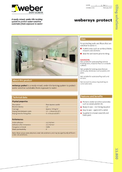 Webersys Protect Technical Datasheet Saint Gobain Weber NBS Source