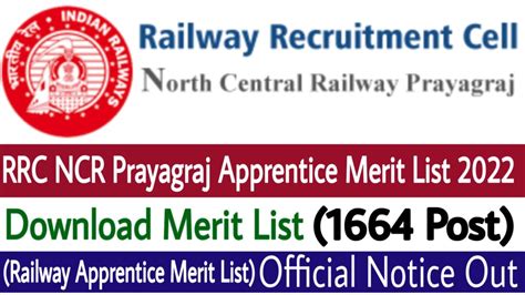 NCR Prayagraj Apprentice Result 2022 ITI Education