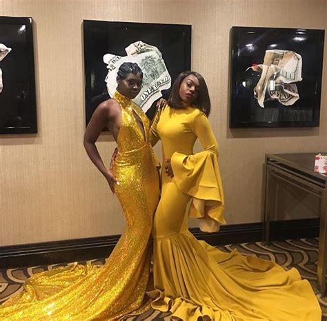 Pinterest Je Suis Gold Prom Dress With Train Prom Girl Prom Outfits