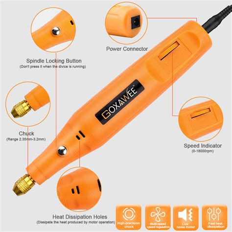GOXAWEE V Mini Rotary Tool Corded Rotary Tool With Pcs Accessories Rpm Multi Purpose