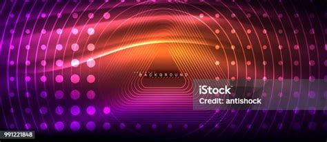 라인 매직 에너지 공간 빛 개념 추상적인 배경 벽지 디자인 적 열 하는 네온 0명에 대한 스톡 벡터 아트 및 기타 이미지 0명 곡선 네온 Istock