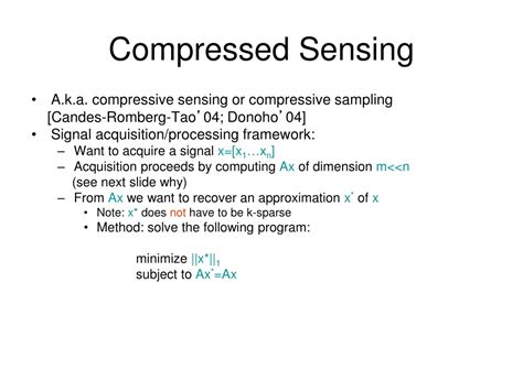 PPT Exploring Compressive Sensing For Signal Acquisition And Processing PowerPoint