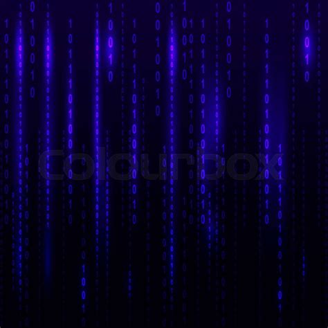Illustration Of Matrix Style Binary Background With Falling Number