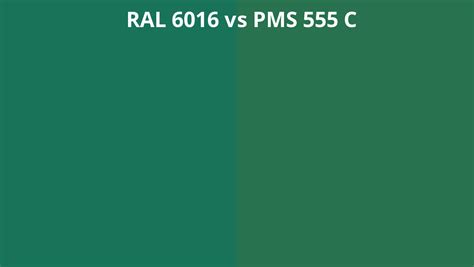 Ral 6016 Vs Pms 555 C Ral Colour Chart Uk