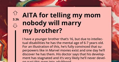 Op Gets Called Rude After Telling Their Mother No One Will Marry Their