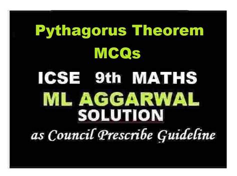 Ml Aggarwal Pythagoras Theorem Mcqs Class 9 Icse Maths Solutions Icsehelp