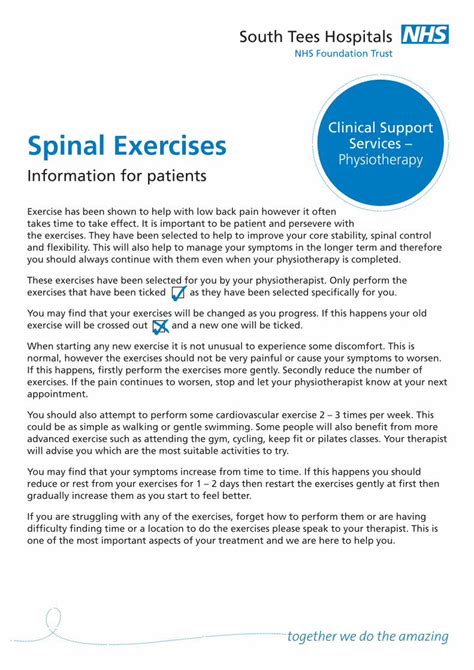 Pdf Spinal Exercises Services Physiotherapy Information For