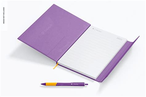 Premium Psd Notebook With Magnetic Flap Mockup Opened