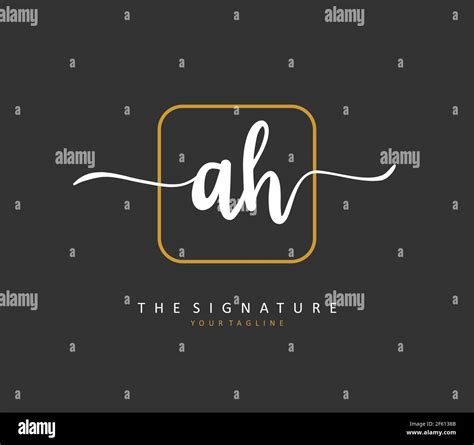 A H AH Initial letter handwriting and signature logo. A concept ...