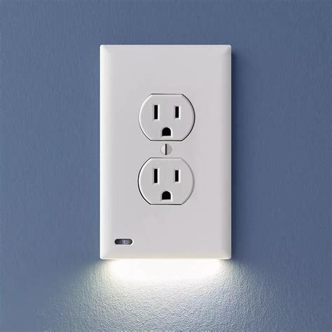 Snappower Guidelight Duplex Outlet Wall Plate White Berings