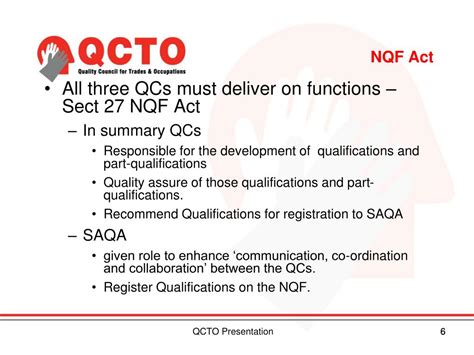 Ppt The Qcto In An Improved Nqf Landscape Powerpoint Presentation Free Download Id1458938