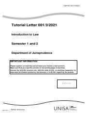 001 2021 3 B 2 Pdf ILW1501 001 3 2021 Tutorial Letter 001 3 2021 Introduction To Law Semester